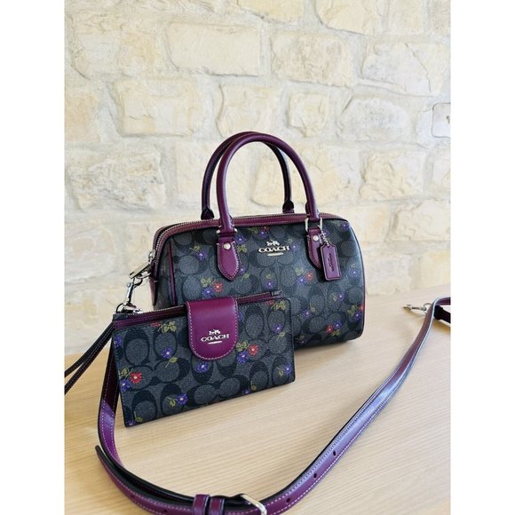 Coach | Bags | Coach Country Floral Medium Rowan Satchel Crossbody ...